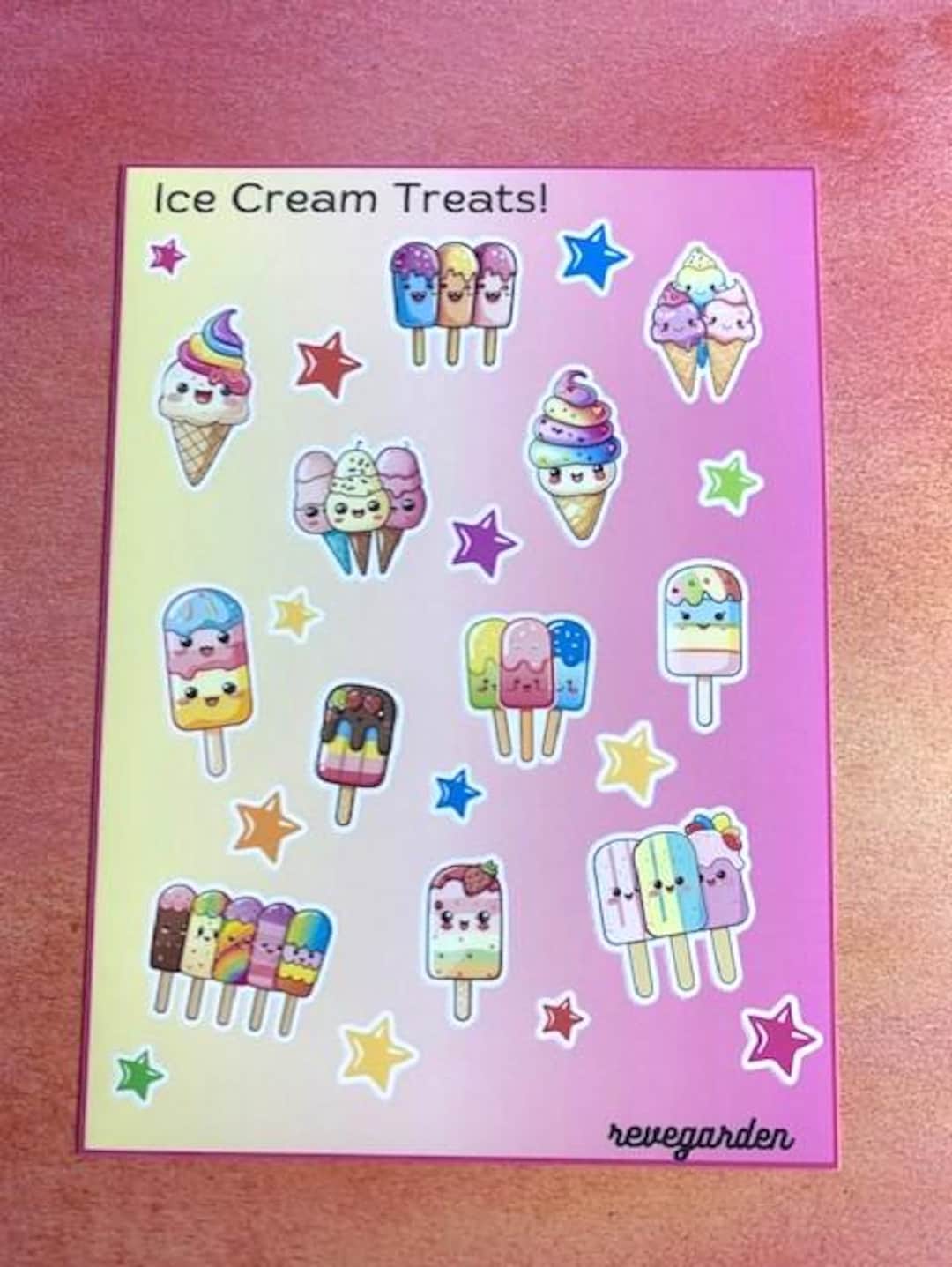 Ice Cream Sticker Sheet Set - Etsy
