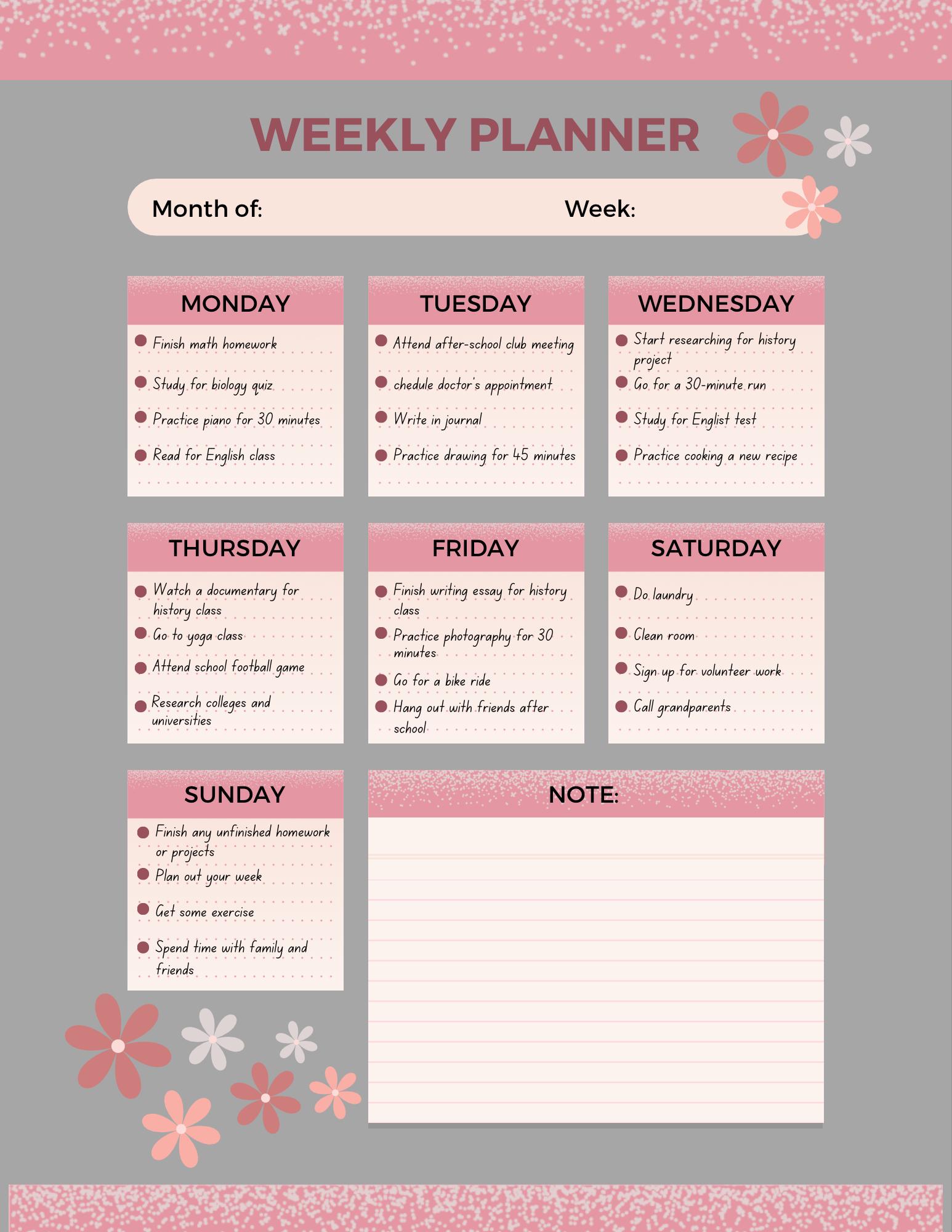Digital Weekly Planner - Etsy