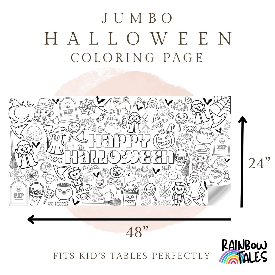 Jumbo Kid’s Happy Halloween Coloring Page - Etsy