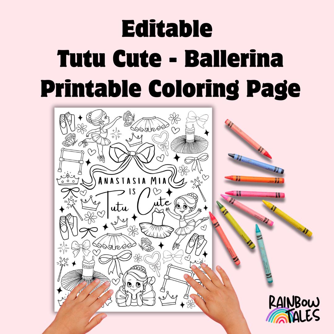 Printable Tutu Cute Ballet Coloring Page, Ballet Coloring Page ...