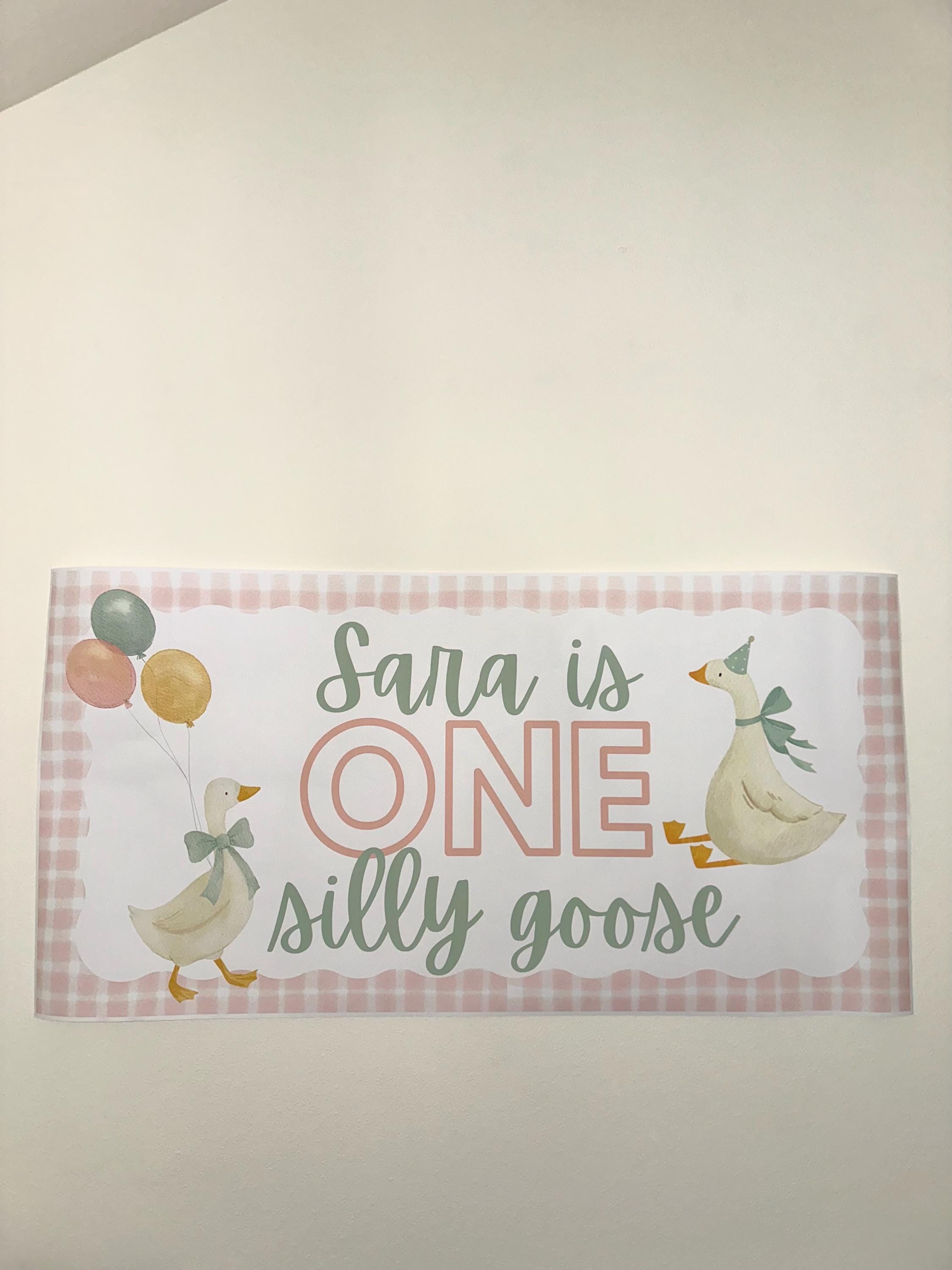 One Silly Goose Birthday Banner, One Silly Goose Banner, Silly Goose ...