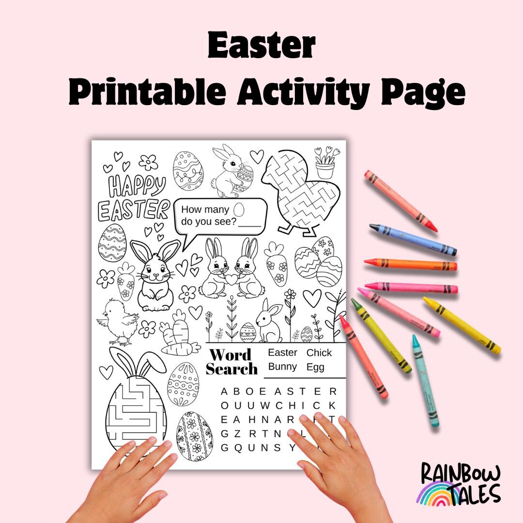 Easter Coloring Page Printable, Easter Activity Sheet, Kids Easter ...