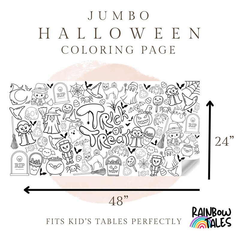 Jumbo Kid’s Halloween Coloring Page - Etsy