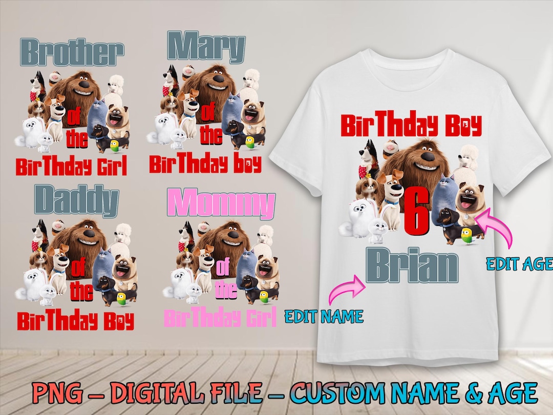 Secret Life of Pets Birthday Family Shirts, Secret Life of Pets Party ...