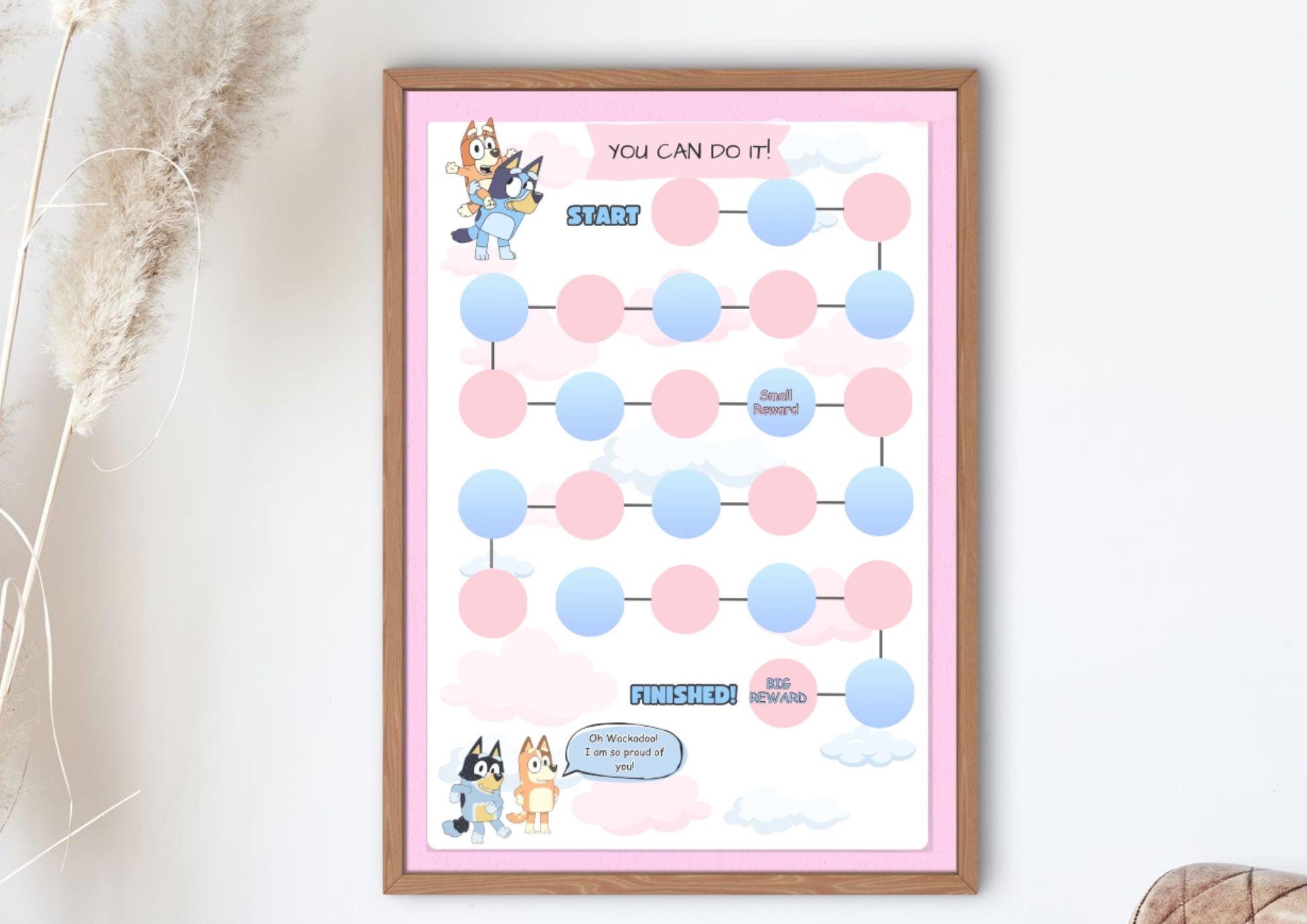 Editable Potty Chart, Editable Reward Chart, Printable Bluey Reward ...