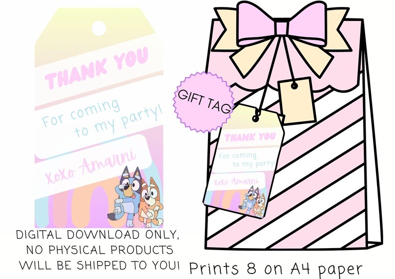 Bluey Party Bundle, Editable Birthday Bundle, Bluey Party Favors ...