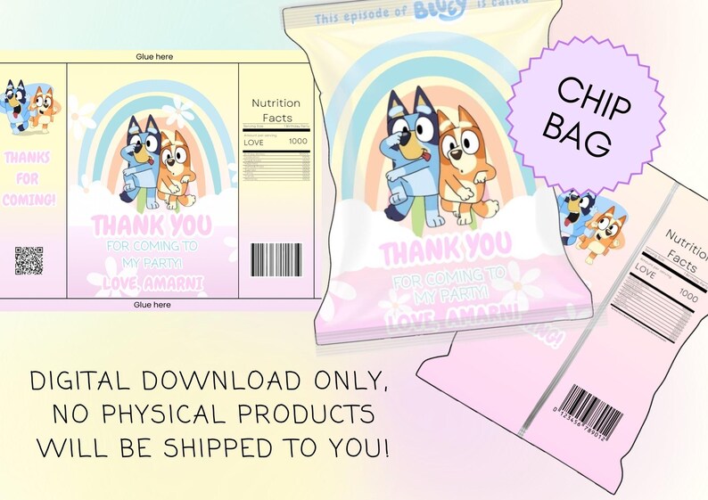 Bluey Party Bundle, Editable Birthday Bundle, Bluey Party Favors ...