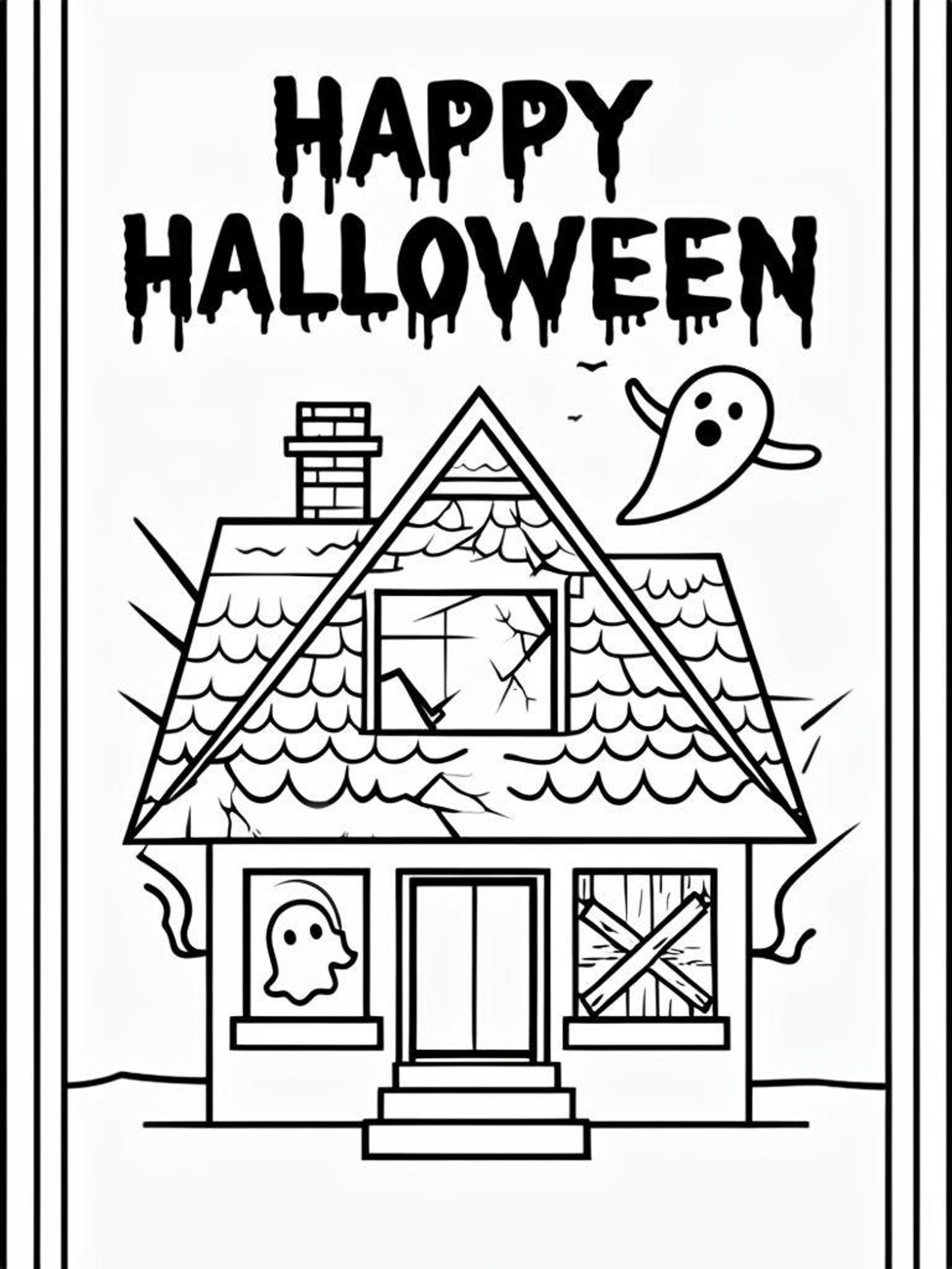 Halloween Colouring Sheet for Children - Etsy