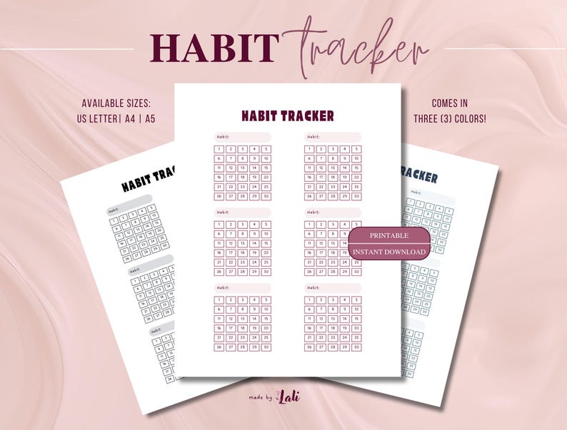 Undated Habit Tracker | Digital Habit Tracker Printable Habit Tracker ...
