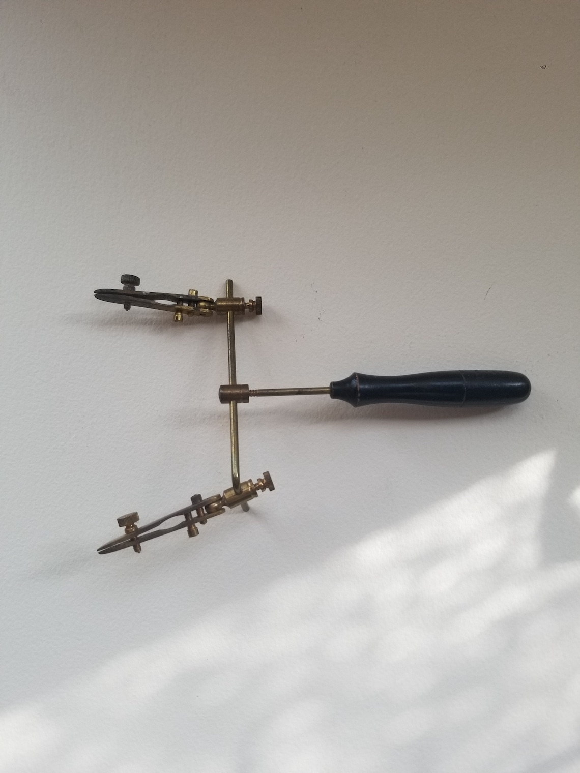 Vintage Third Hand Tool, Vintage Brass and Wood Third Hand Vice ...