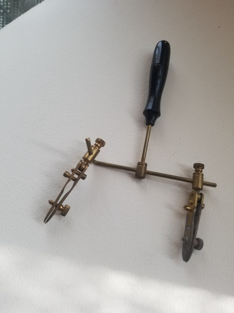 Vintage Third Hand Tool, Vintage Brass and Wood Third Hand Vice ...