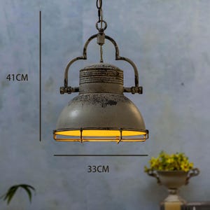 Vintage Shabby Chic Lighting Industrial Pendant Light Metal Hanging ...