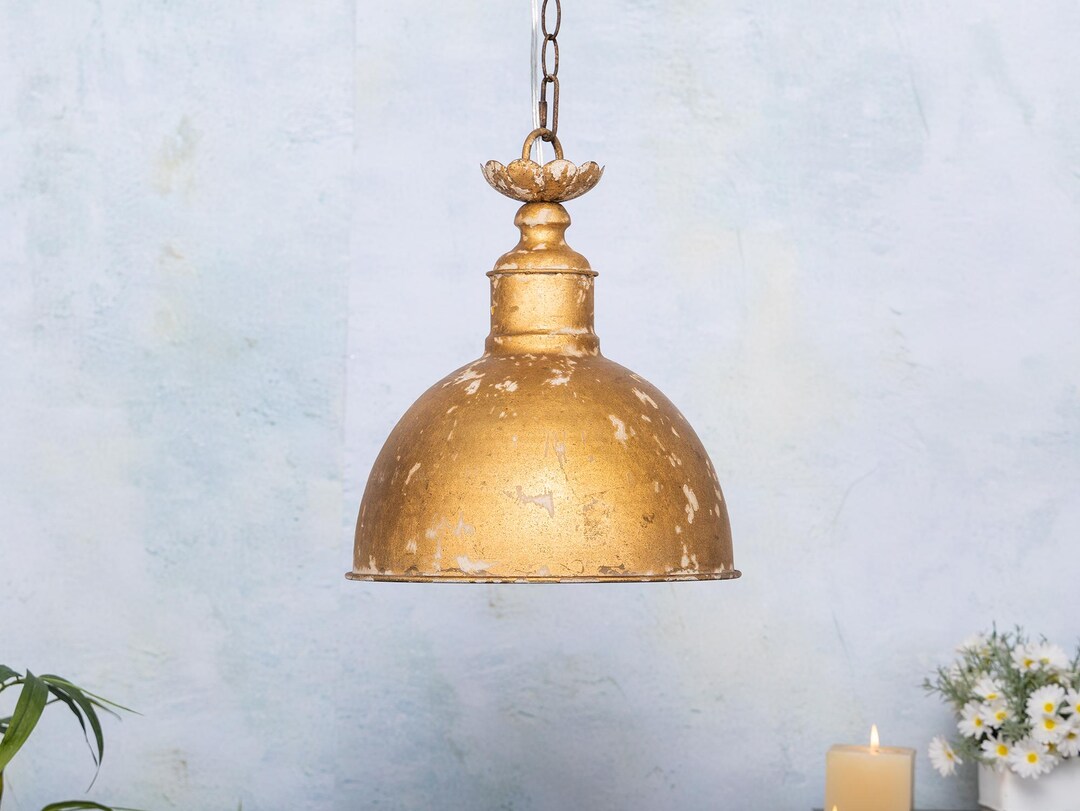 Shabby Chic Chandelier Vintage Metal Pendant Lamp Handmade Ceiling ...