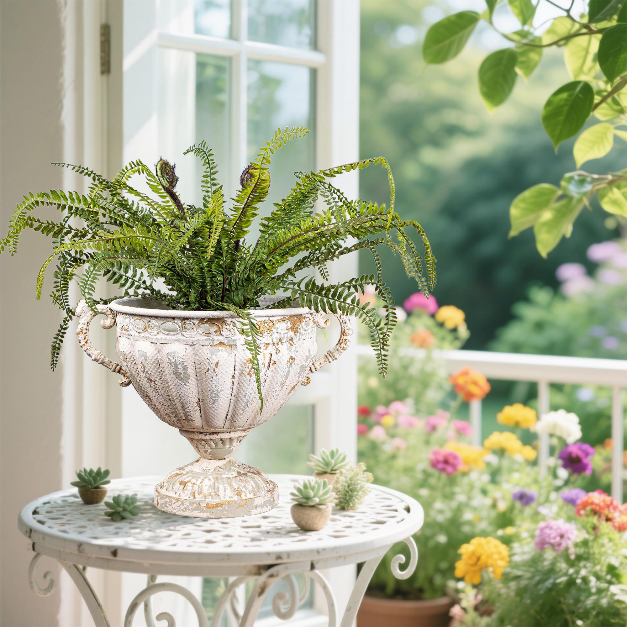 French Style Flower Pot, Hand Carved Amphorae, Floral Display, Patio ...