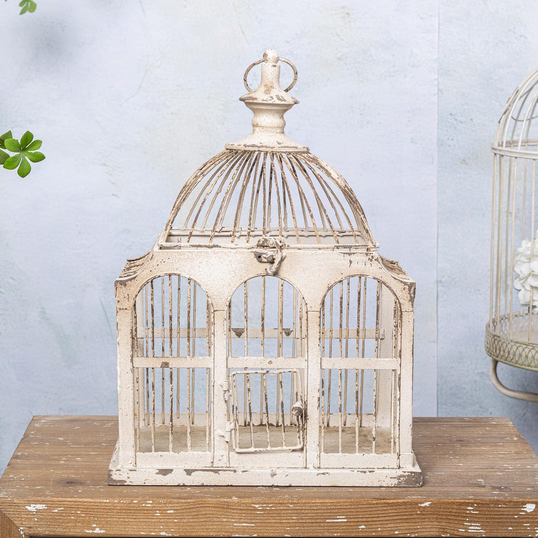 French Style Bird Cage, Metal Tabletop Decoration, Country Wedding ...