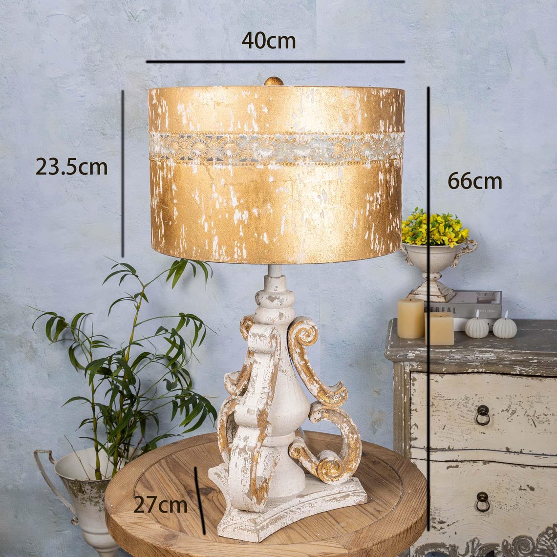 Vintage Metal Table Lamp Wooden Base Bedside Lamp Hollow Carved ...