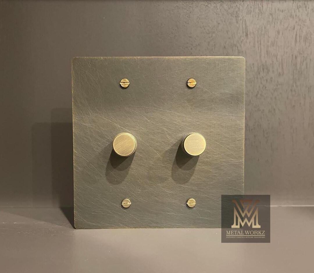 Brass Rotary Dimmer Switch (2-gang) Antique Bronze - Etsy