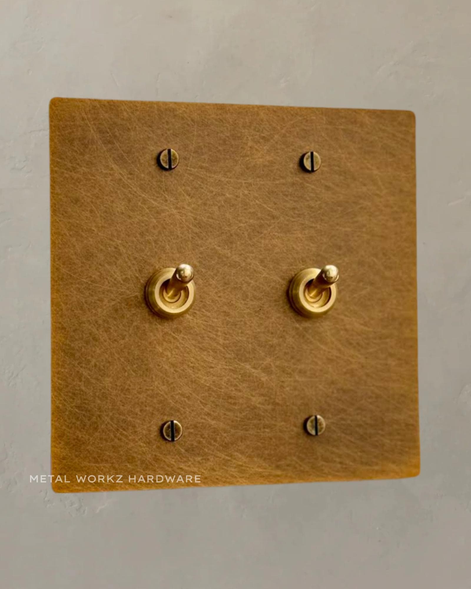 Brass Vintage Toggle Light Switch (2-gang) Aged Patina Brass - Etsy