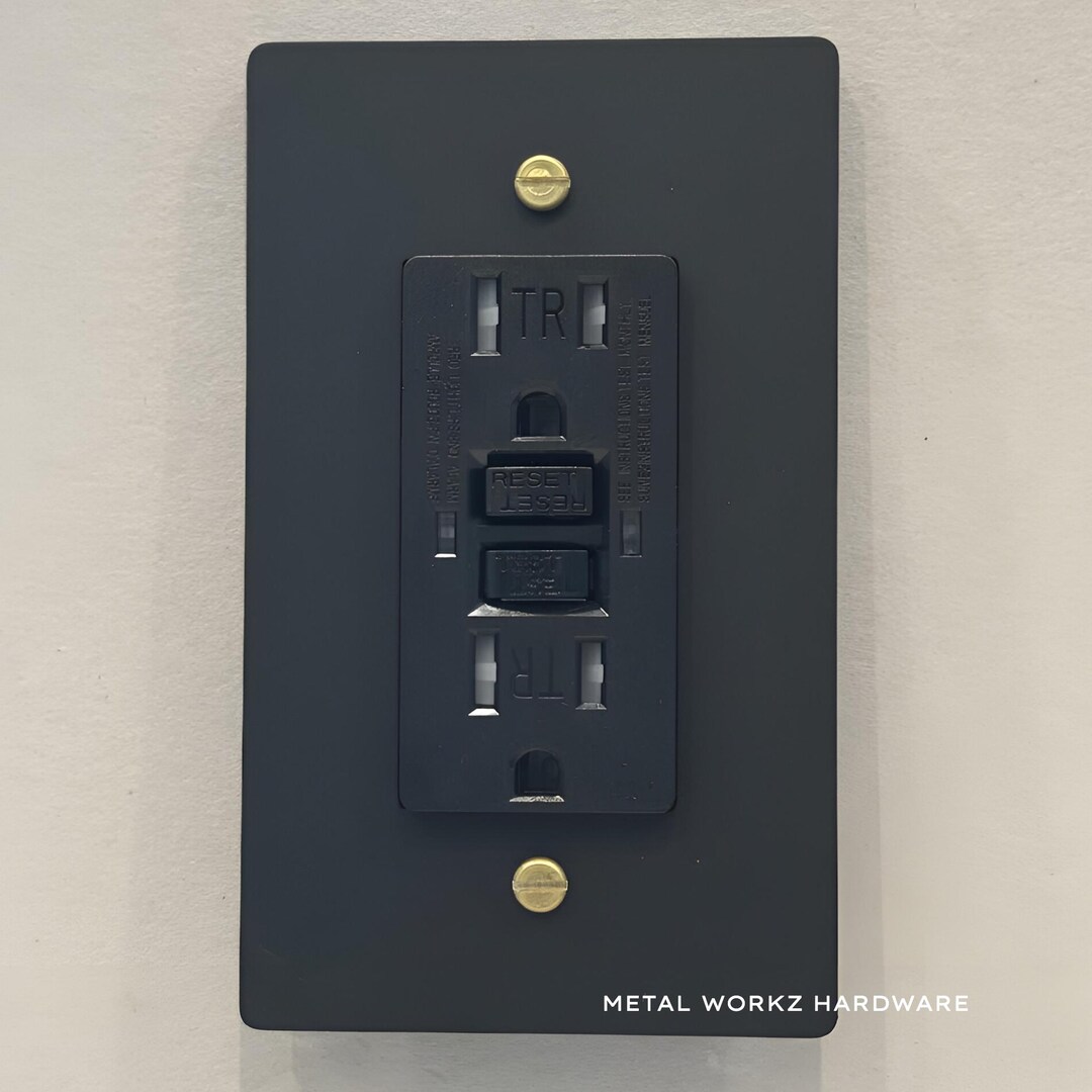 Brass GFCI Duplex Electrical Power Outlet (1-gang) Black With Brass - Etsy
