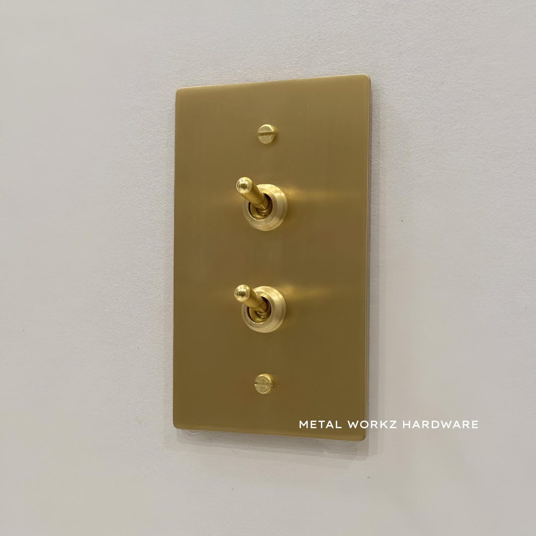Brass Vintage Toggle Stacked Light Switch (2-gang) Brass - Etsy