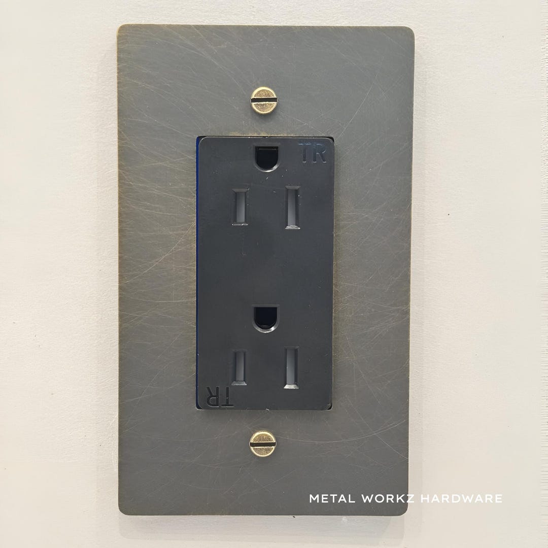 Brass Standard 15A Duplex Electrical Power Outlet (1-gang) Antique ...