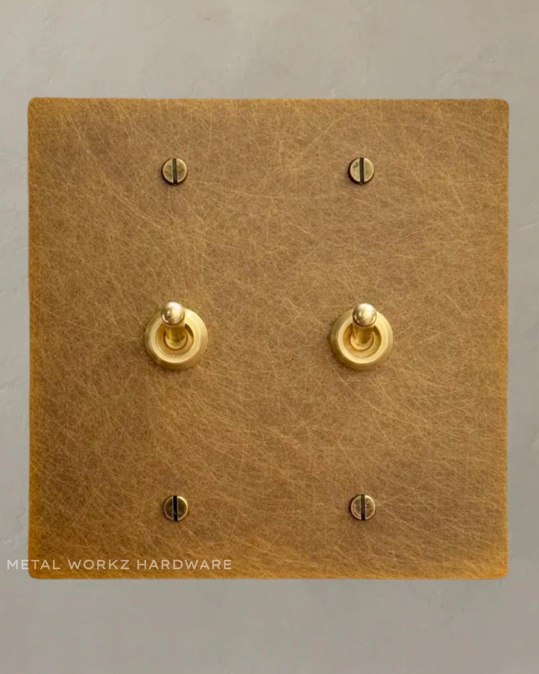 Brass Vintage Toggle Light Switch (2-gang) Aged Patina Brass - Etsy