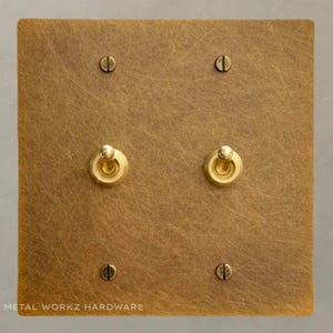 Brass Vintage Toggle Light Switch (2-gang) Aged Patina Brass - Etsy