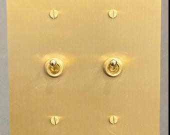 Brass Vintage Toggle Light Switch (2-gang) Aged Patina Brass - Etsy