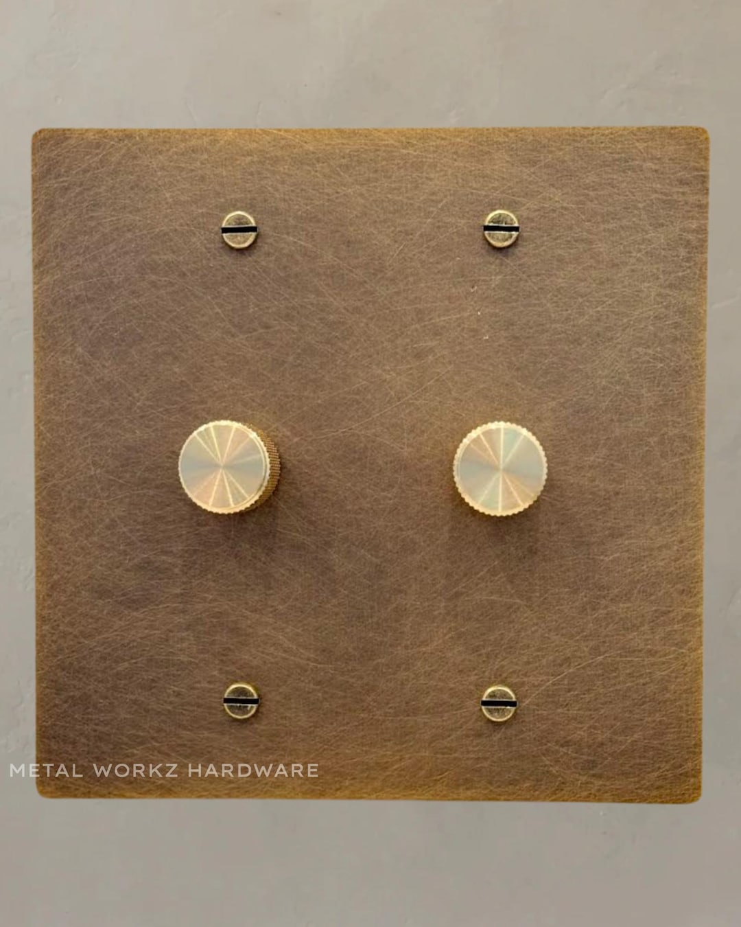 Brass Rotary Dimmer Switch (2-gang) Aged Patina Brass - Etsy