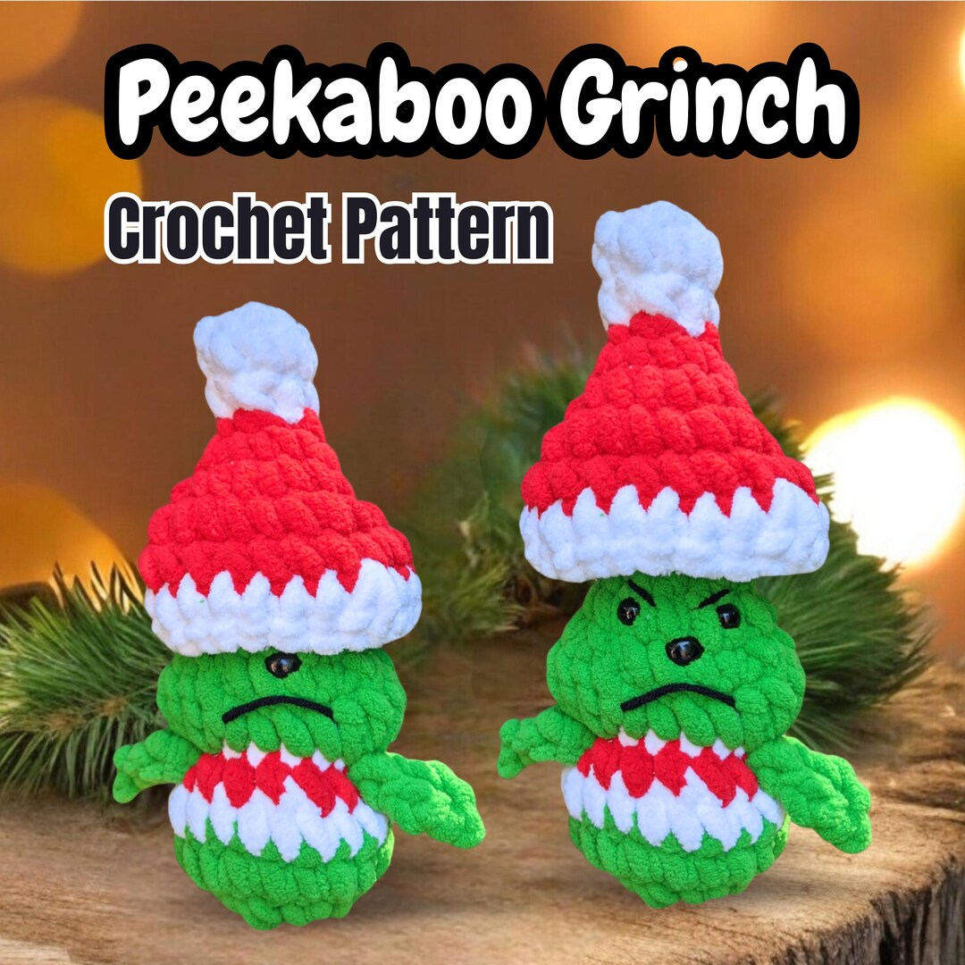 No Sew Grinch Pattern Crochet Pop It Noël Amigurumi Crochet Fidget Toy ...