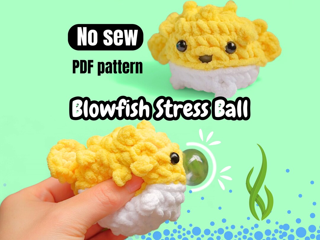 No Sew Stress Ball Pattern Crochet Stressball Amigurumi Blowfish ...