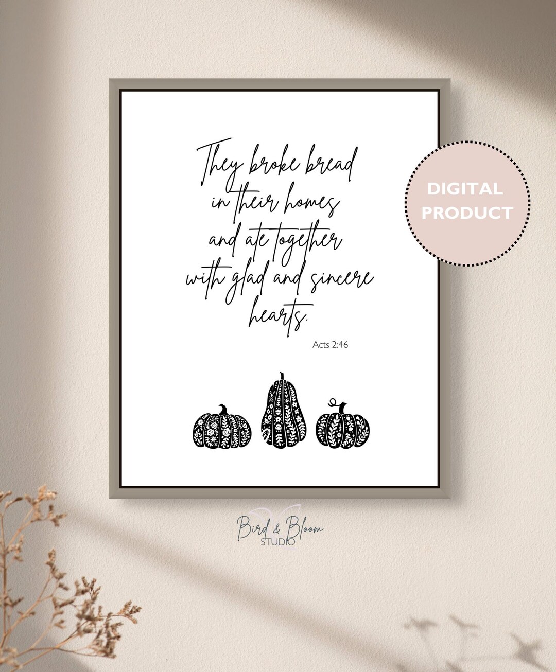 Fall Printable Bible Verse Thanksgiving Christian Wall Art Autumn Bible ...