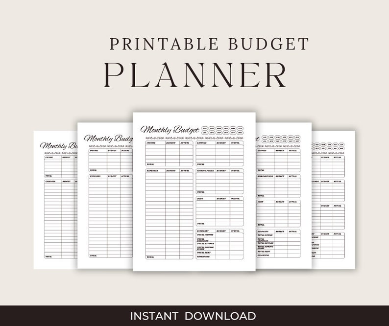 Simple Monthly Budget Journal, A4 Downloadable PDF for Effortless ...