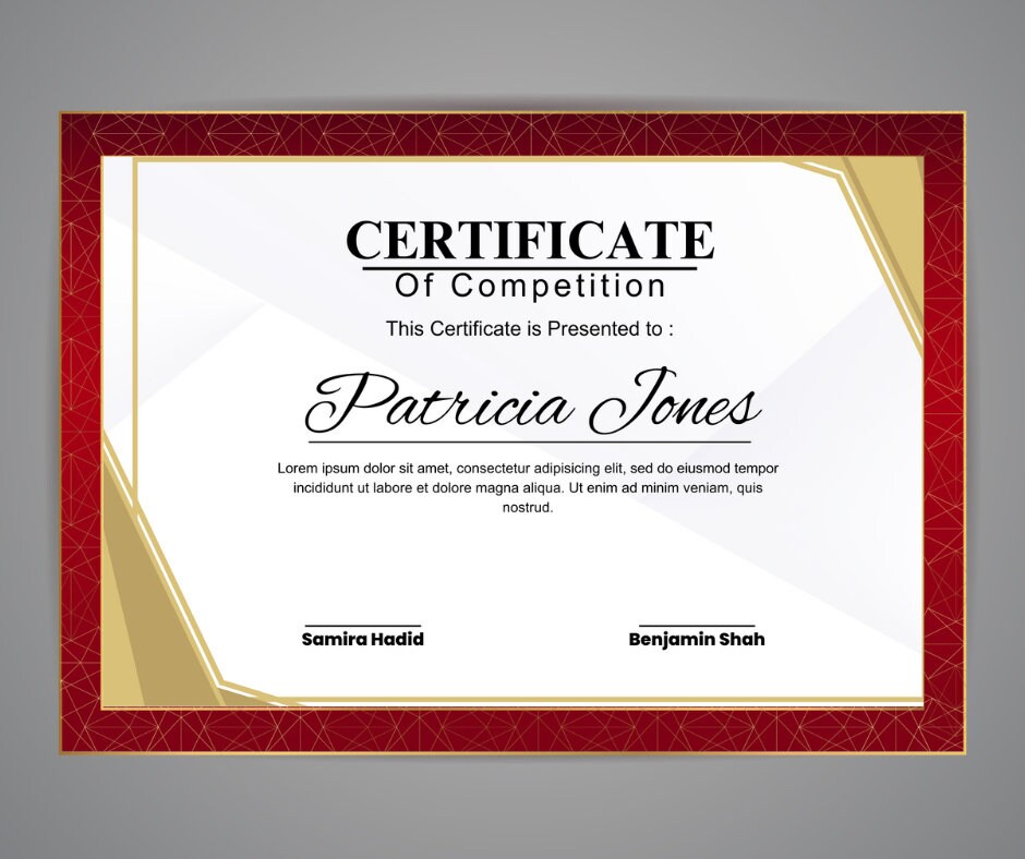 Modern Elegant Certificate of Competition, Stylish PDF Award (digital ...