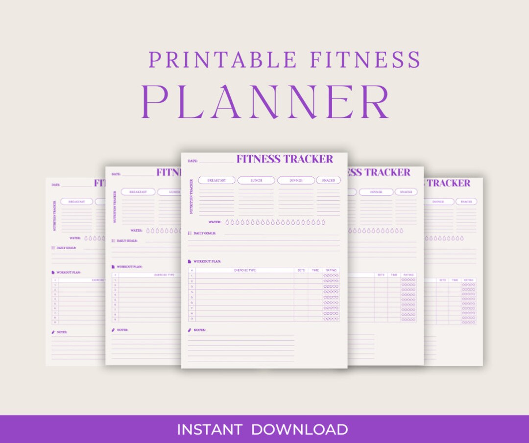 Editable Daily Fitness Tracker Planner, A4 Downloadable PDF for ...