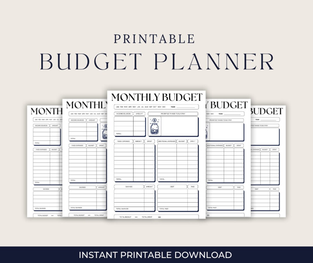 Modern Bold Monthly Budget Planner, A4 PDF Budgeting Document, Perfect ...