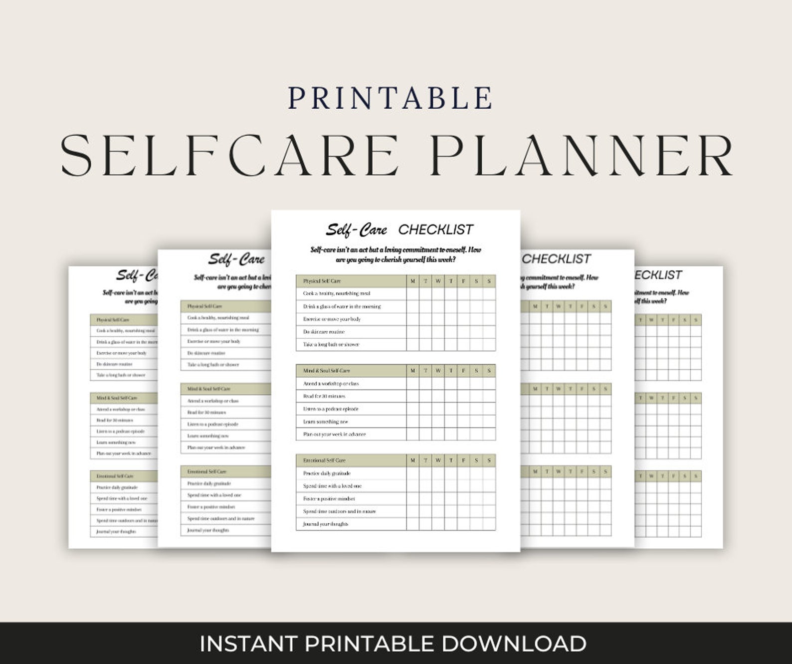 Custom Self-care Checklist Wellness Planner, A4 Downloadable PDF for ...
