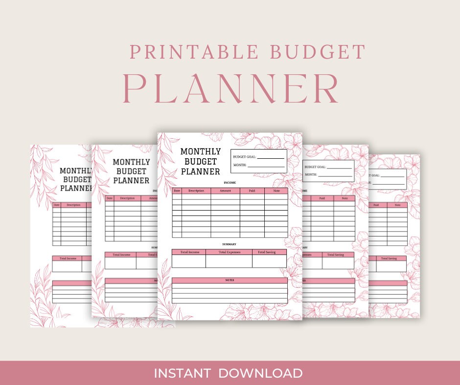 Editable Monthly Budget Planner, A4 Downloadable PDF for Organizing ...