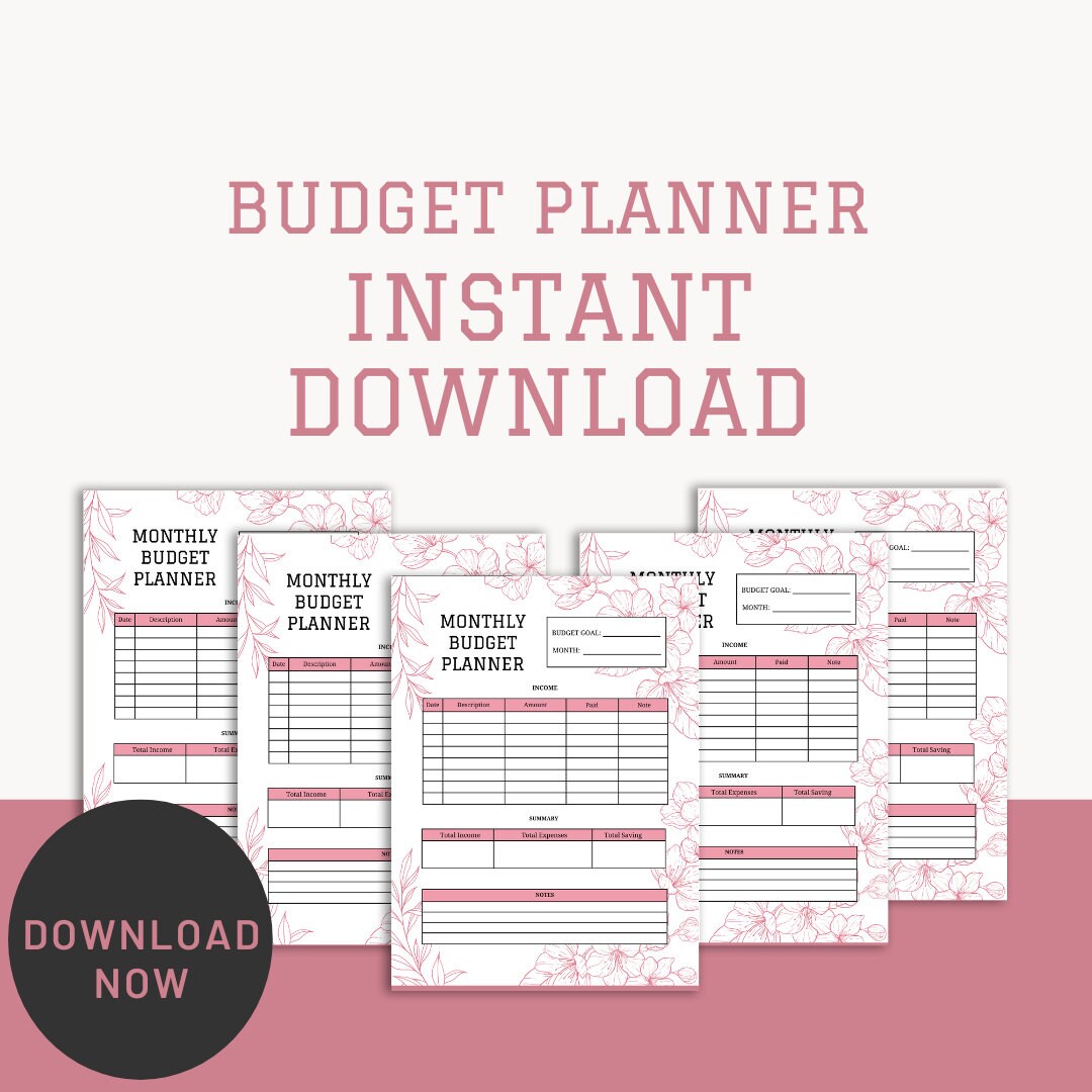 Editable Monthly Budget Planner, A4 Downloadable PDF for Organizing ...