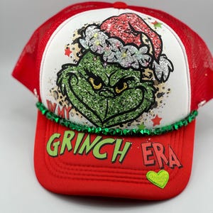 Im in My Grinch Era Christmas Trucker Hat W/ Hat Chain Gifts Great for ...