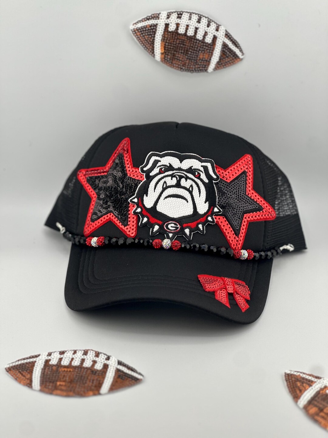 Georgia Bulldogs Trucker Hat W/ Hat Chain // Football // College ...