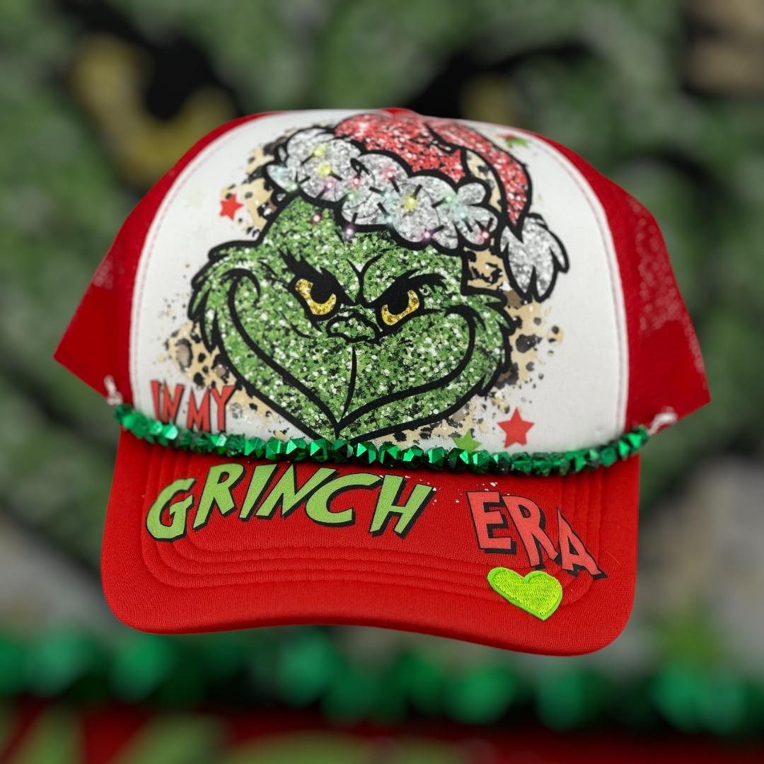 Im in My Grinch Era Christmas Trucker Hat W/ Hat Chain Gifts Great for ...