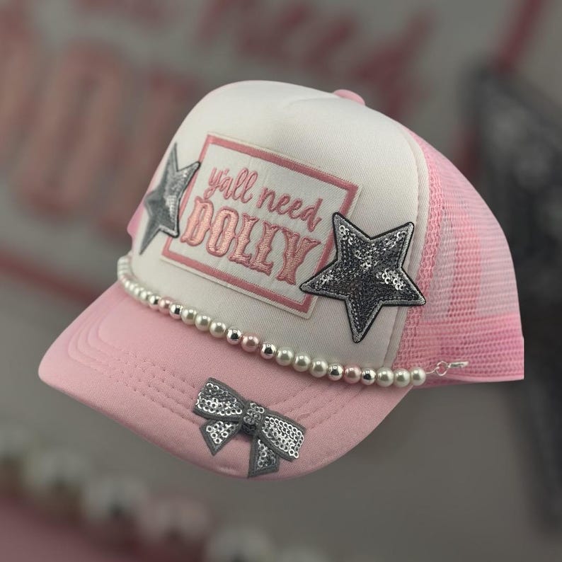 Youth Kids Dolly Parton Yall Need Dolly Trucker Hat W/ Hat Chain ...