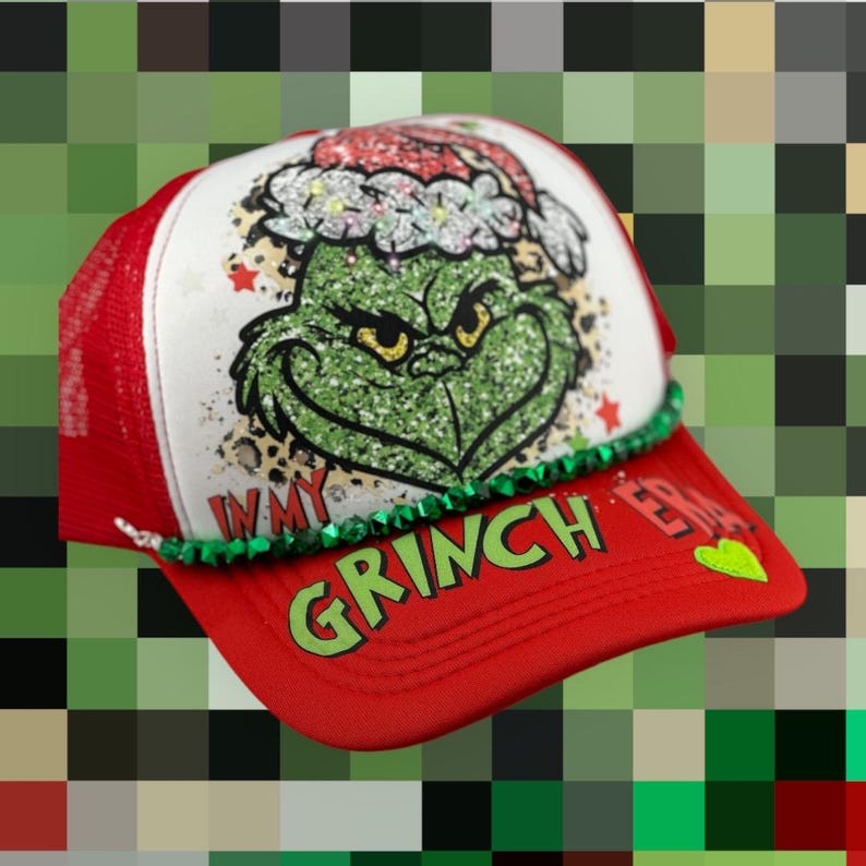 Im in My Grinch Era Christmas Trucker Hat W/ Hat Chain Gifts Great for ...