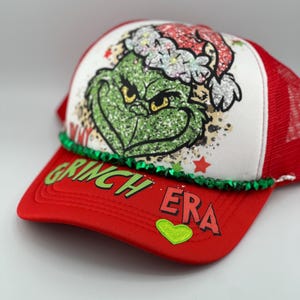 Im in My Grinch Era Christmas Trucker Hat W/ Hat Chain Gifts Great for ...