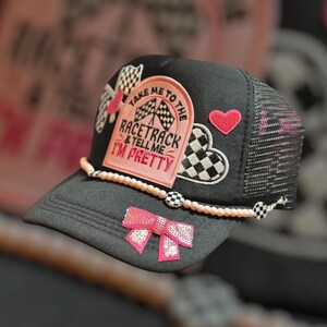 Take Me to the Racetrack and Tell Me Im Pretty Trucker Hat W/ Custom ...