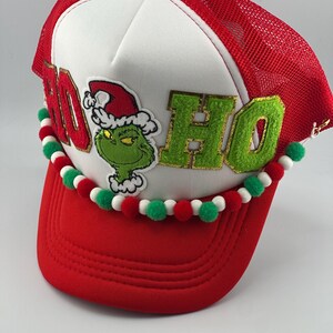 Grinch Christmas Holiday Trucker Hat W/ Hat Chain Great for All ...