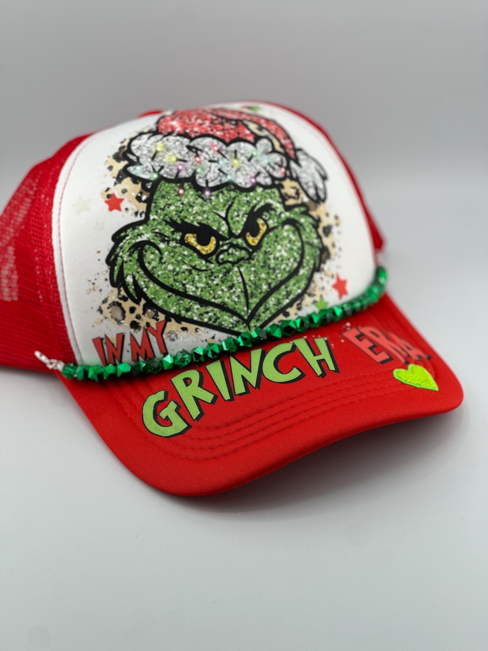 Im in My Grinch Era Christmas Trucker Hat W/ Hat Chain Gifts Great for ...