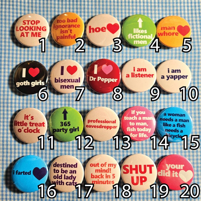 Cringe buttons - Etsy.de