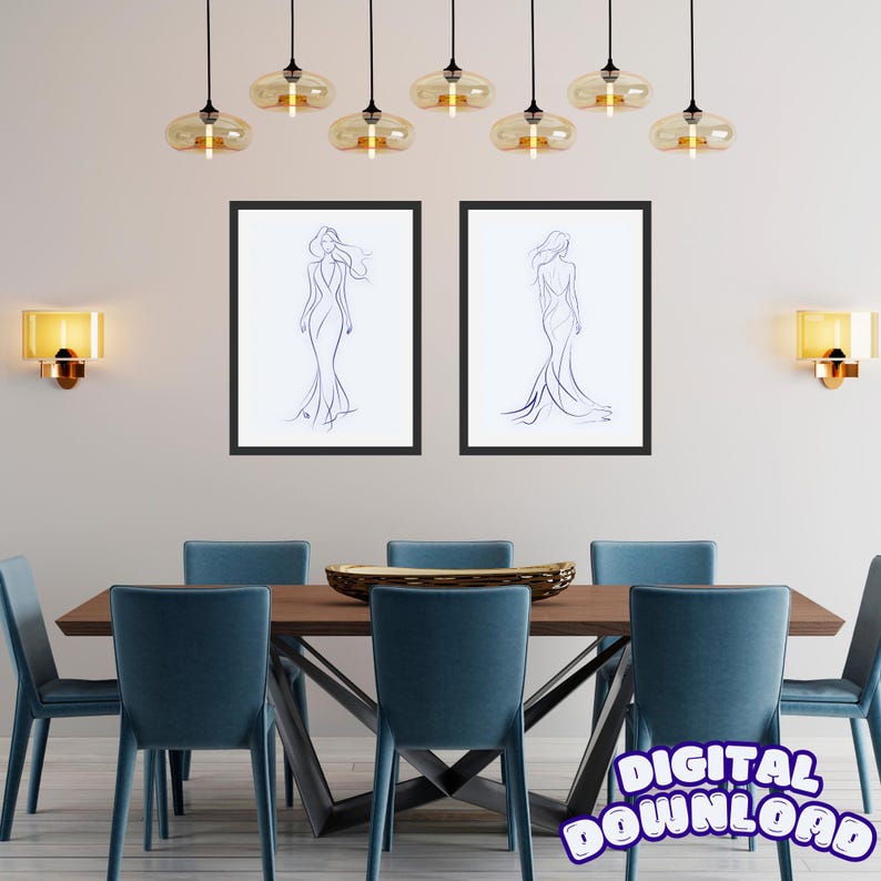 Minimalist Female Line | Art Elegant Woman Wall Art | Modern One Line ...